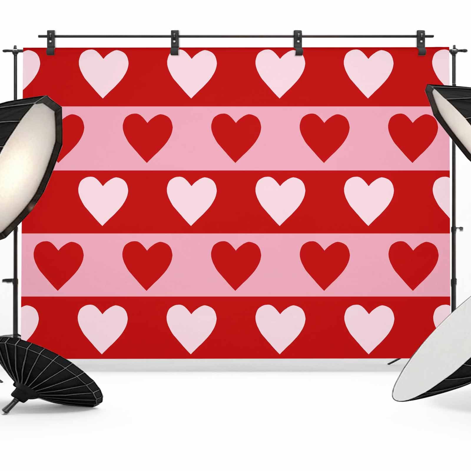 7x5ft Photo Backdrop, Valentine's Day Soft Polyester Backdrop Curtains ...