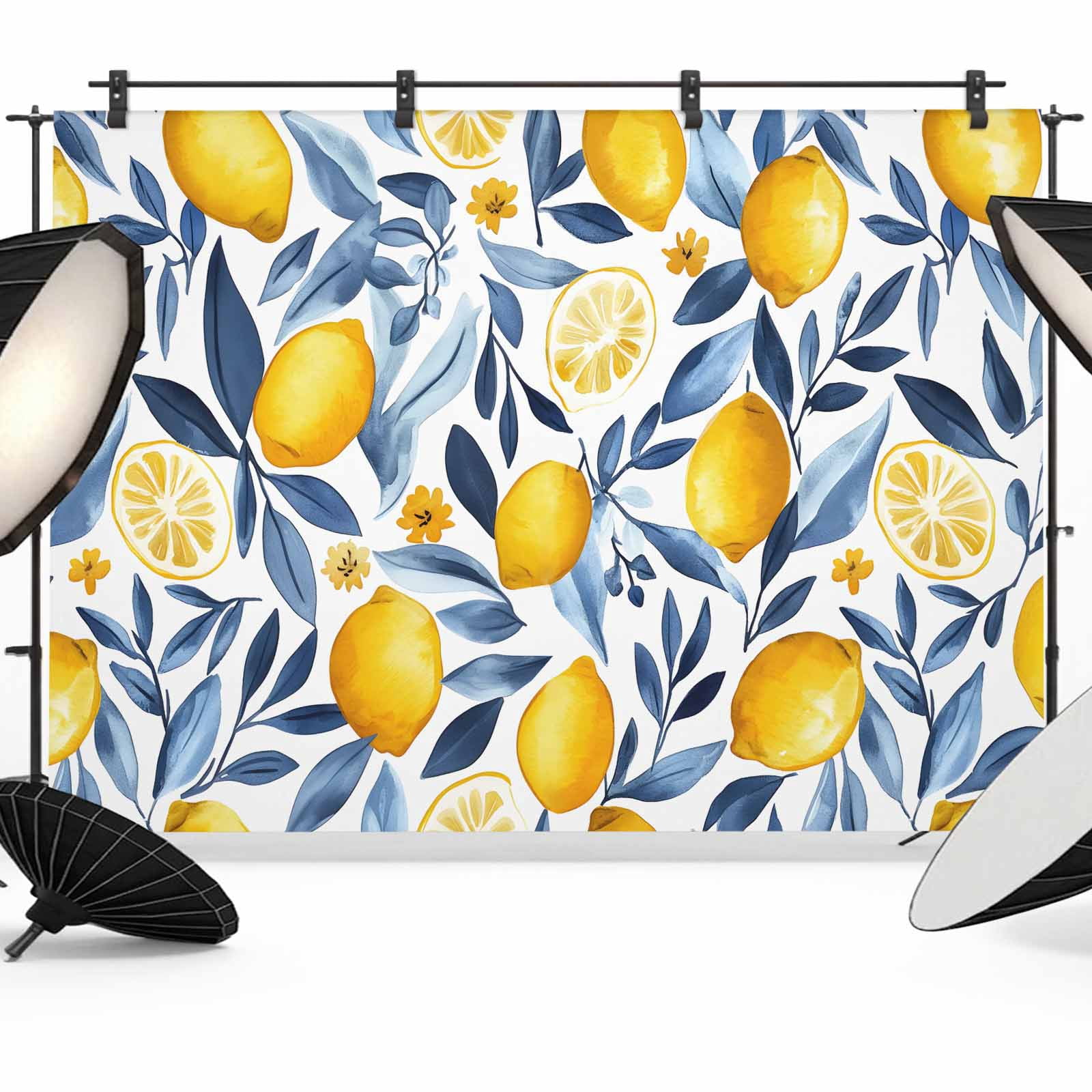 7x5ft Photo Backdrop, Yellow Lemon Soft Polyester Backdrop Curtains ...