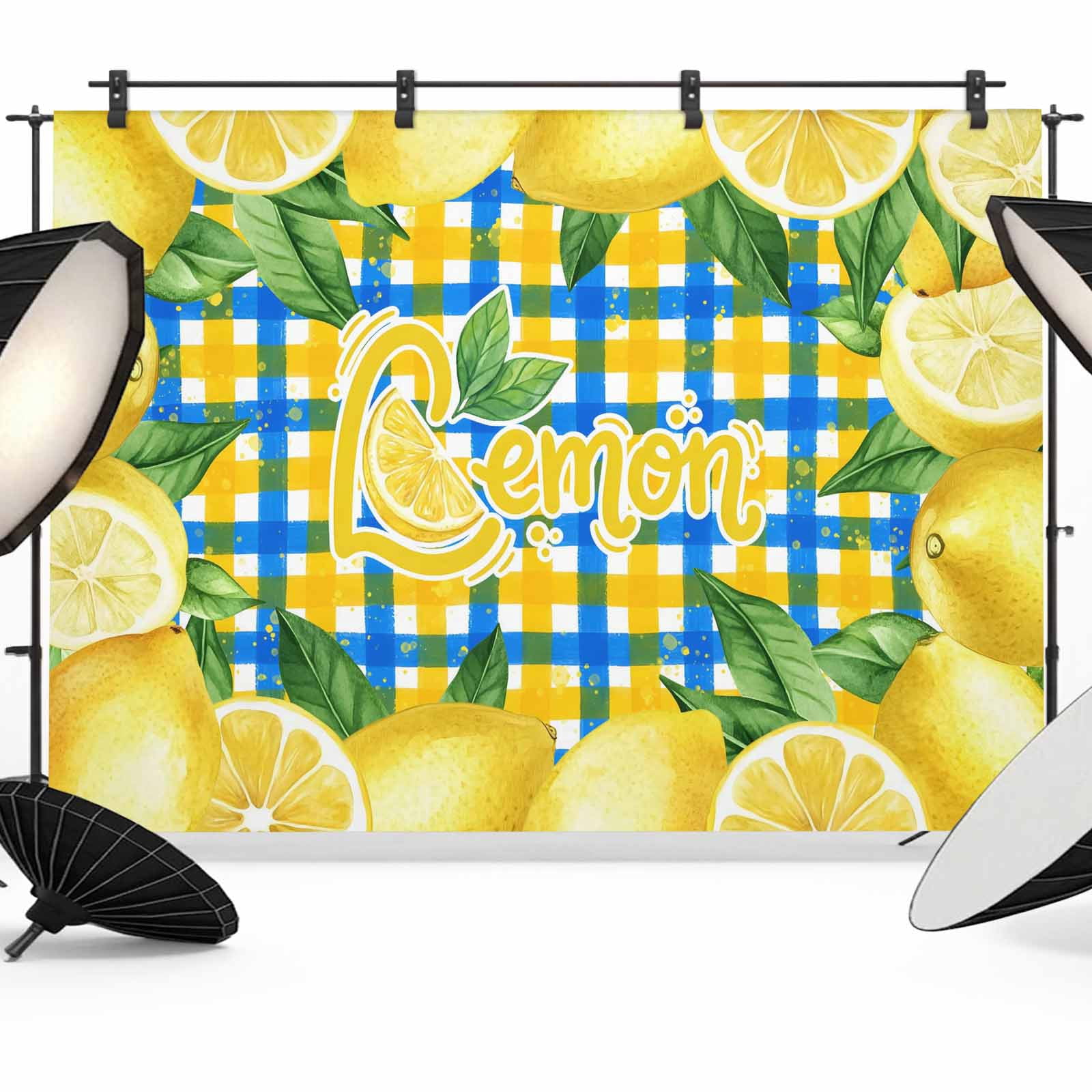 7x5ft Photo Backdrop, Yellow Lemon Soft Polyester Backdrop Curtains ...