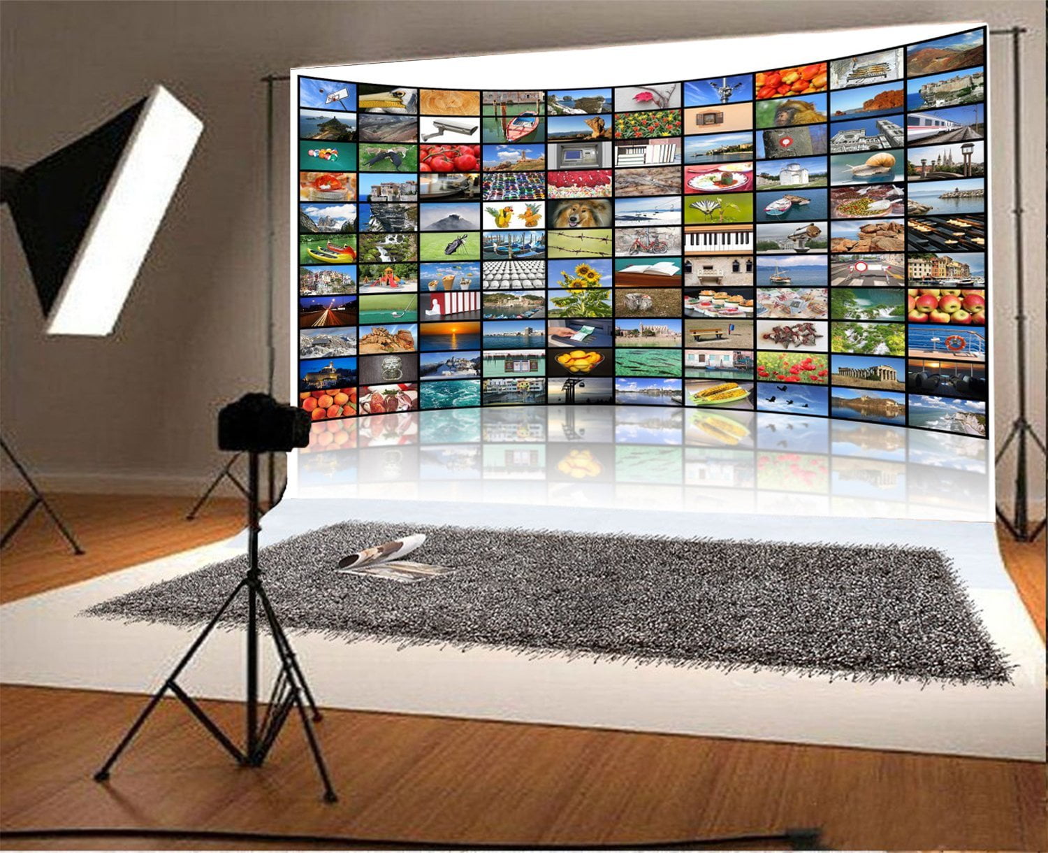 7x5ft Photography Backdrop Colorful TV Screen Interior Background Sweet ...