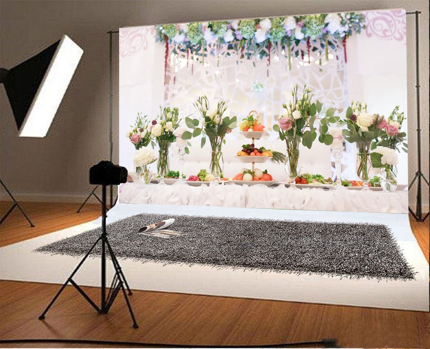 7x5ft Photography Backdrop Flowers Bouquet in Vase on Table Wedding ...