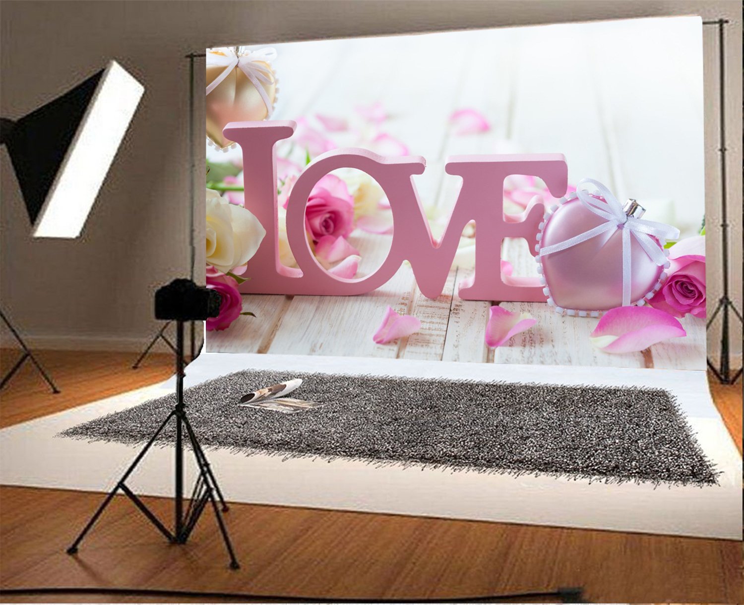 7x5ft Photography Backdrop Pink Love Theme Valentine's Day Concept ...