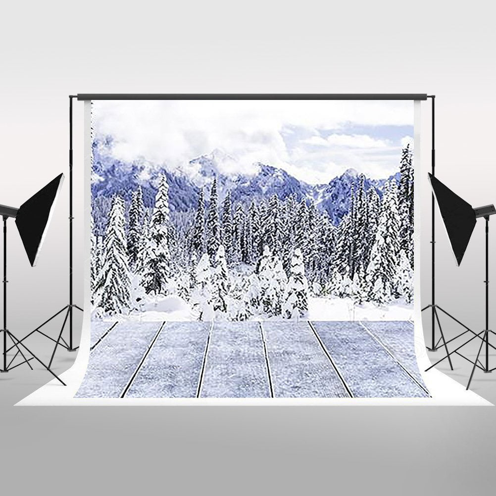 7x5ft Photography Backdrop White World Snow Tree Winter Christmas ...