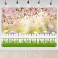 7x5ft Pink Gnome Floral Spring Garden Backdrop for Easter and Birthday - Walmart.com