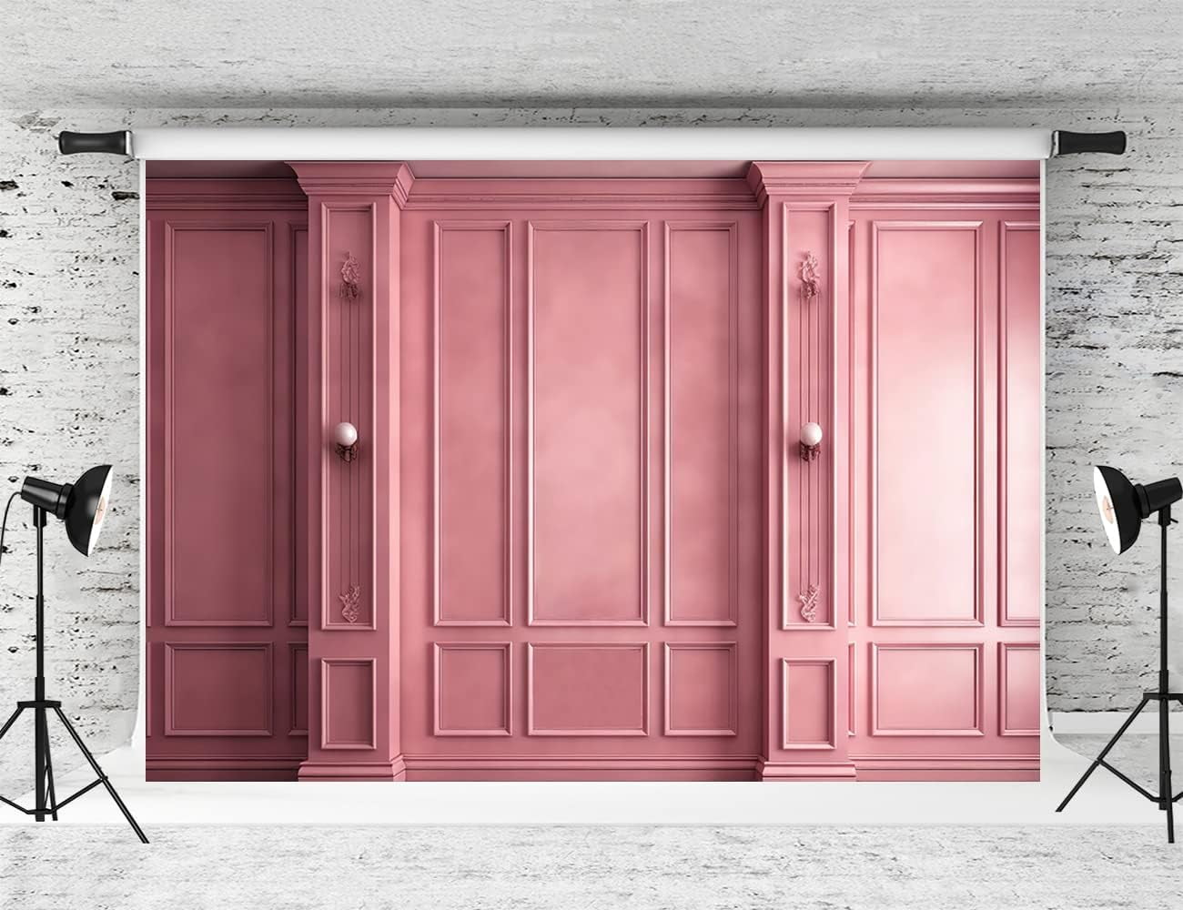 7x5ft Pink Panel Wainscoting Backdrop for Photography 3D Delicate Pink ...