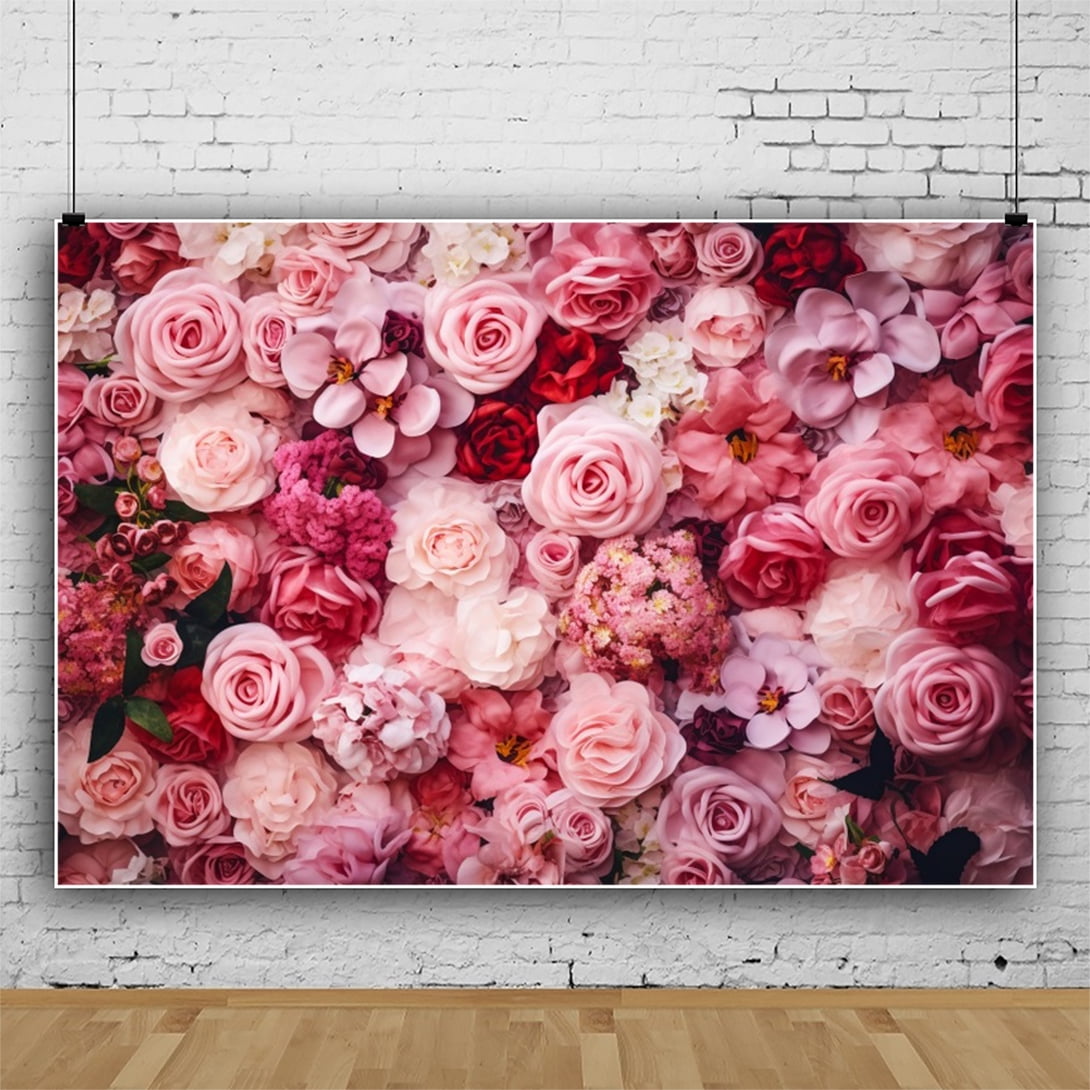 7x5ft,Pink Rose Backdrop,Valentine Photography Background,Valentine's ...