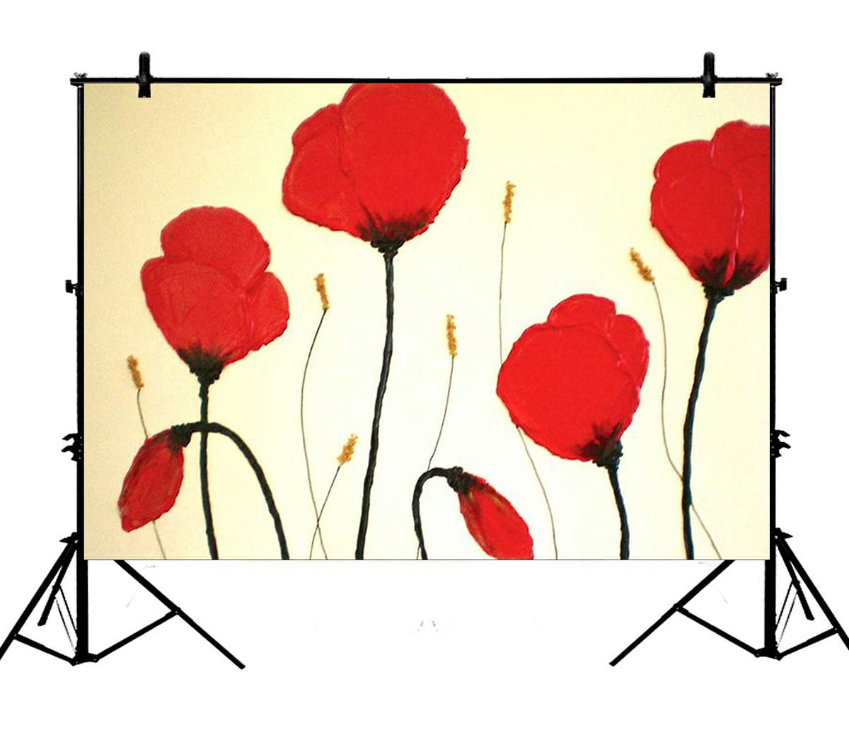 7x5ft Poppy Flowers Polyester Photography Backdrop For Studio Prop ...