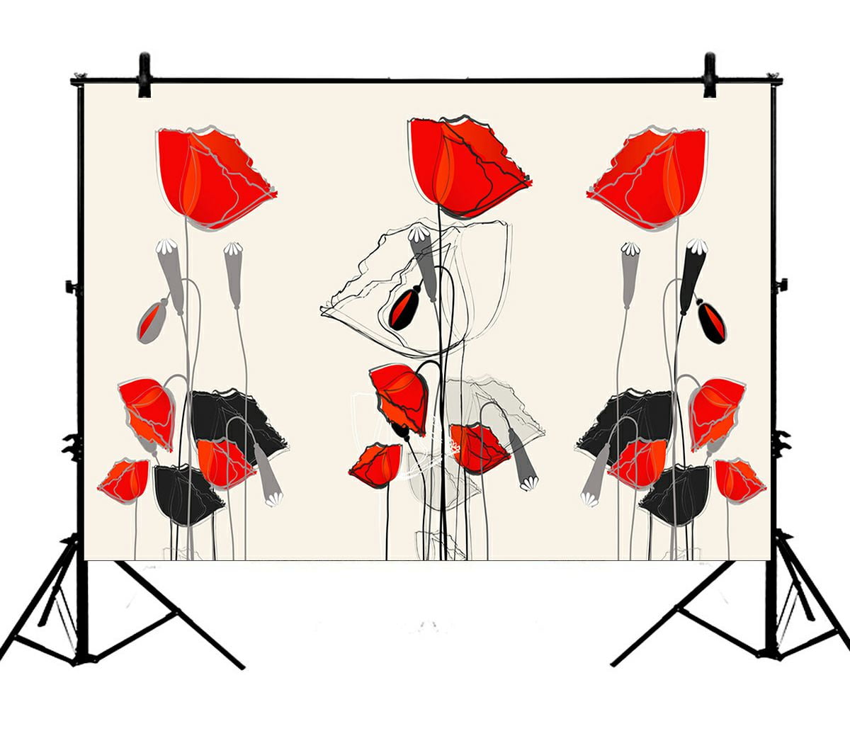 7x5ft Poppy Flowers Polyester Photography Backdrop For Studio Prop ...