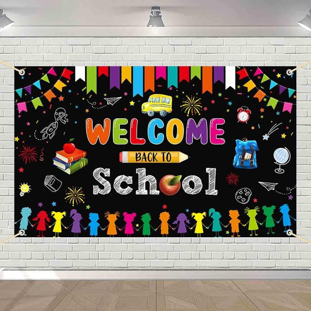 7x5ft Pretty Welcome Back to School Backdrop Banner for Kids First Day ...