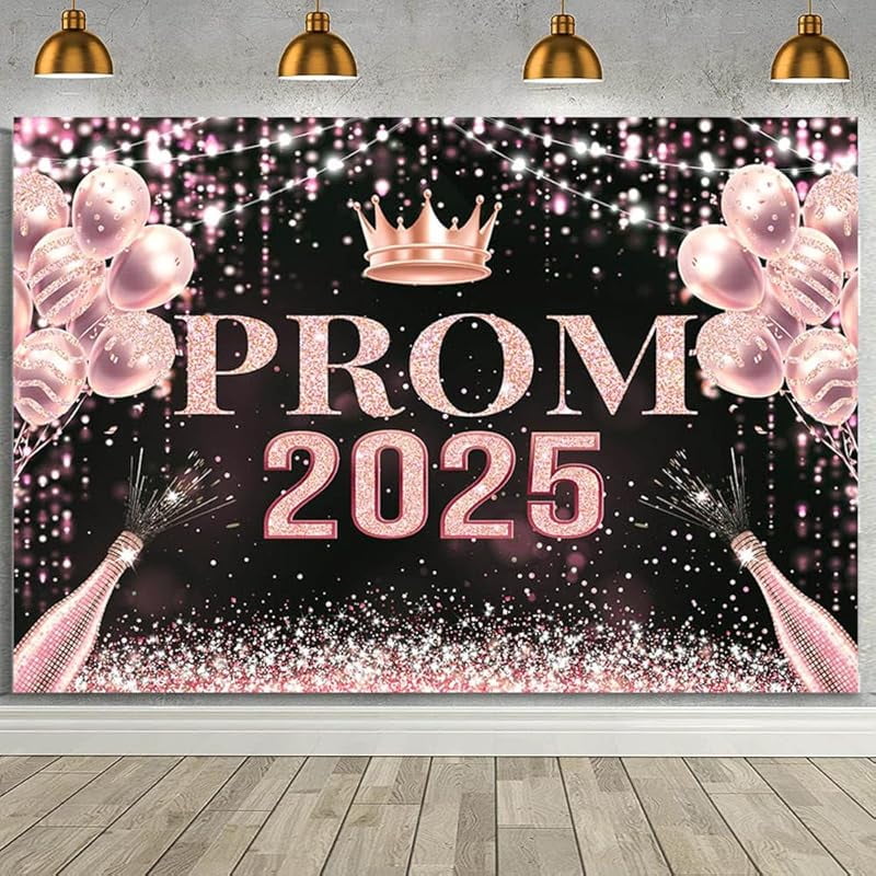 7x5ft Prom Decorations Backdrop Rose Gold Prom 2025 Congrats Grad ...