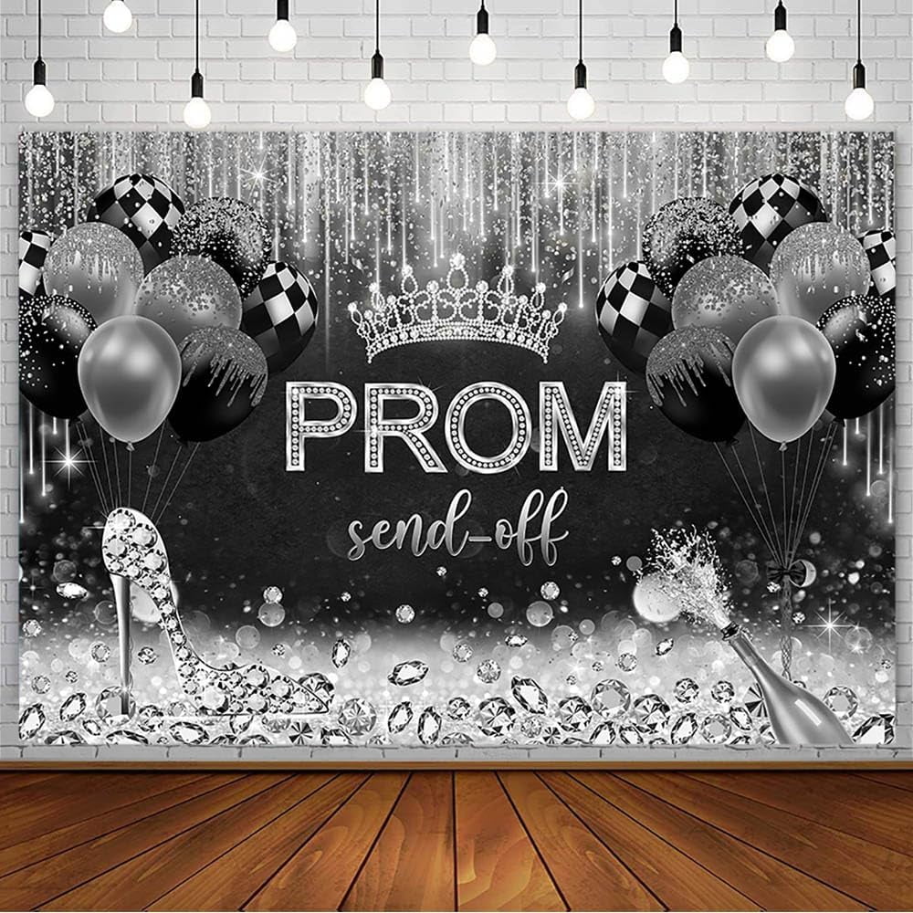 7x5ft Prom Photo Backdrop Silver 2025 Graduation Photography Background ...