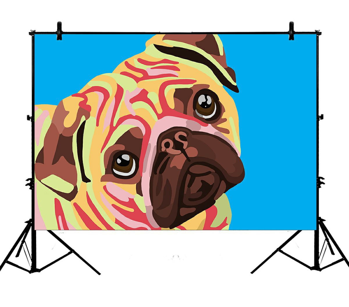 7x5ft Pug Puppy Polyester Photography Backdrop For Studio Prop Photo ...