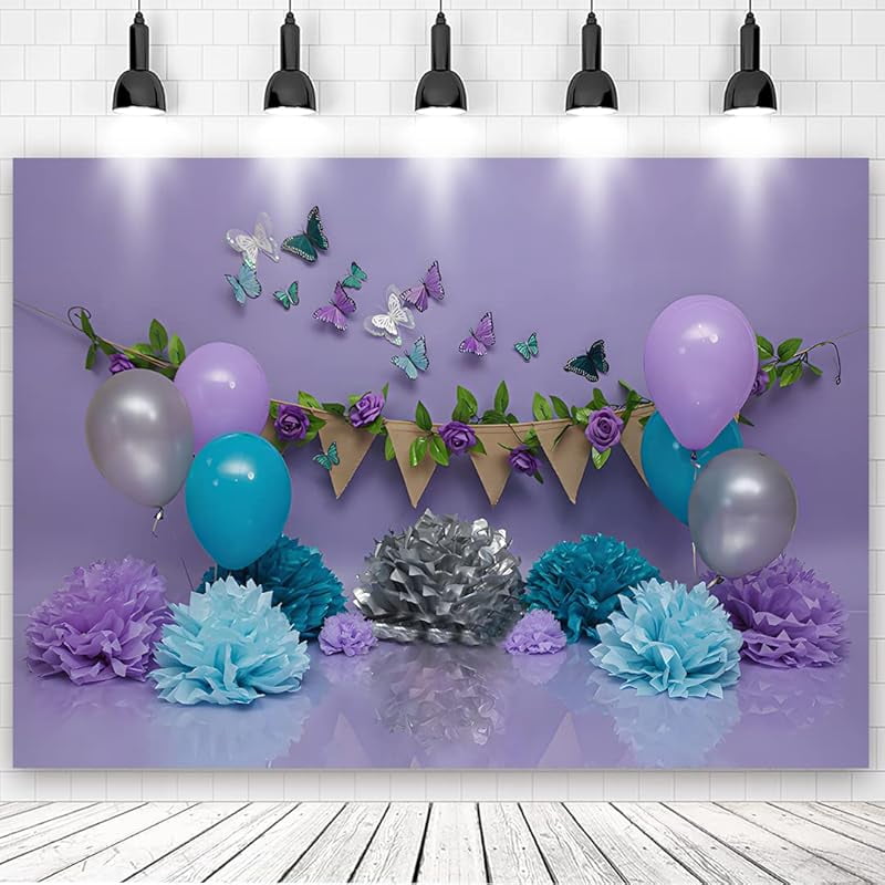 7x5ft Purple Newborn Baby Shower Cake Smash Backdrop for Photography ...