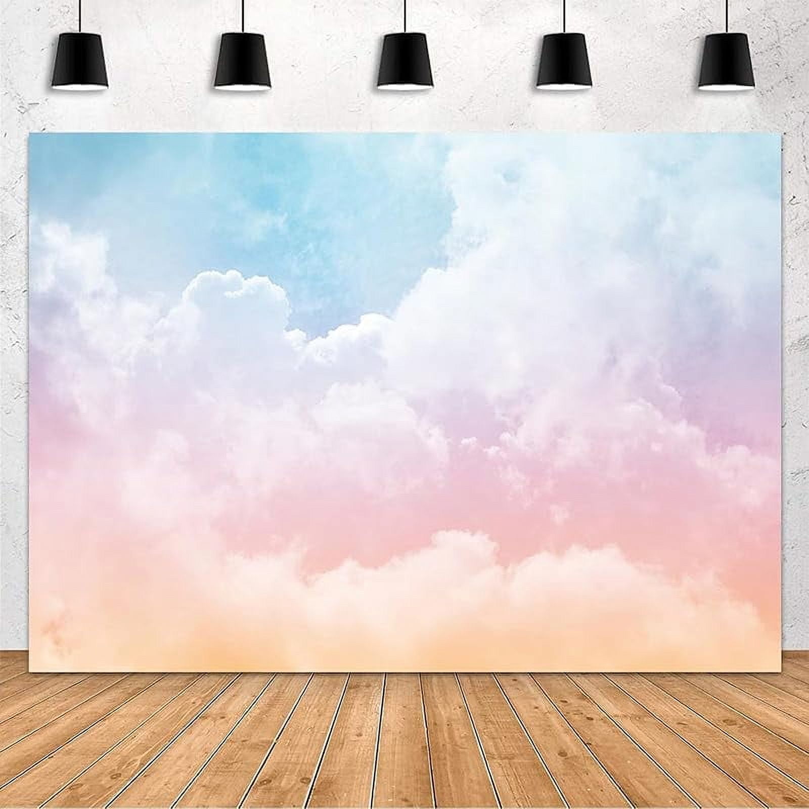 7x5ft Rainbow Cloud Backdrop for Birthday Party Decorations Colorful ...