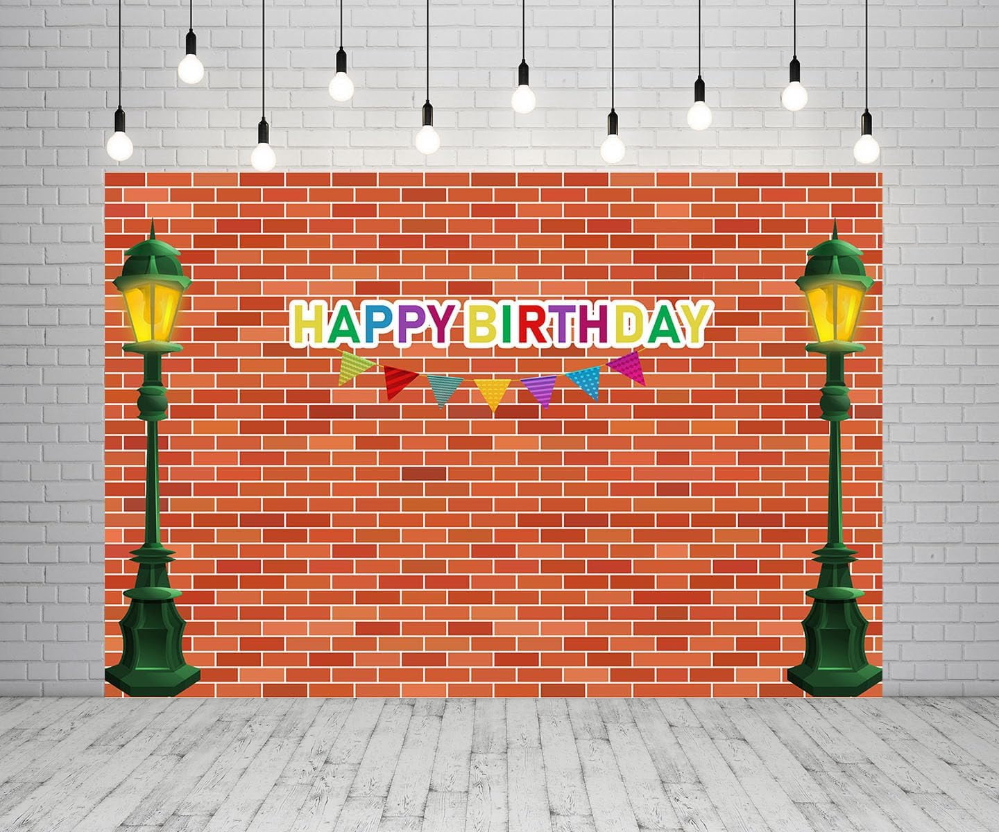 7x5ft Red Brick Wall Street Backdrop Cartoon Photography Backdrops ...