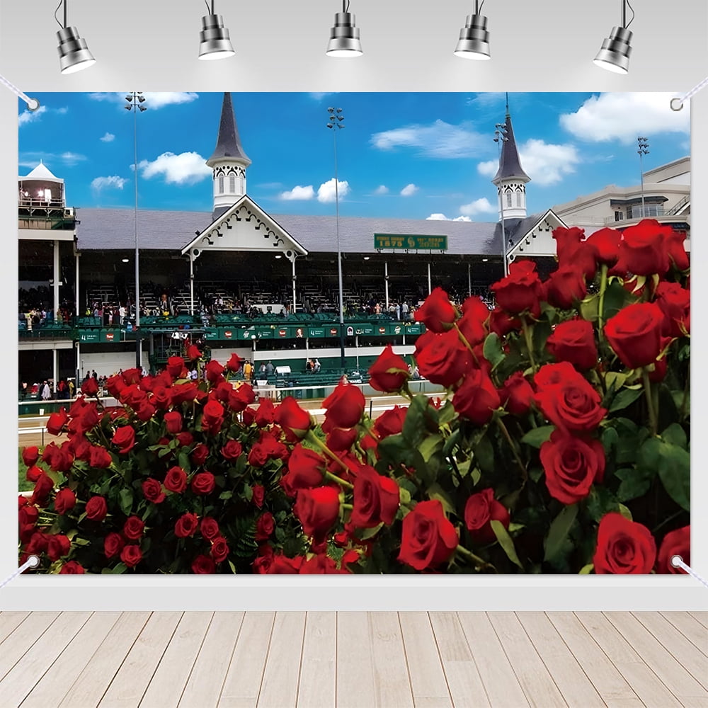 7x5ft Rose Churchill Downs Kentucky Derby Horse Racing Backdrop ...