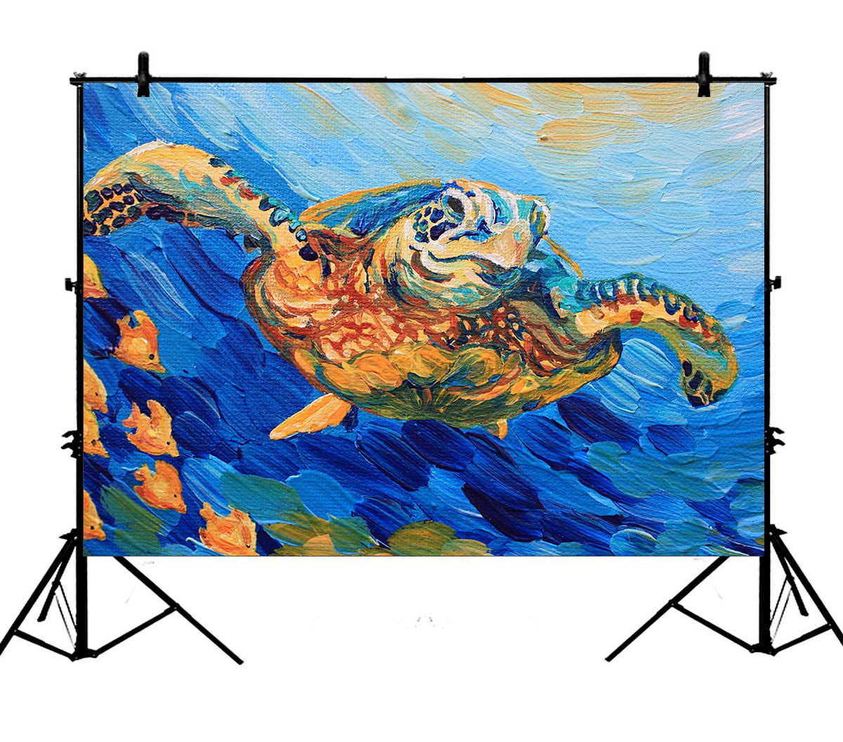 7x5ft Sea Turtle Painting Polyester Photography Backdrop For Studio ...