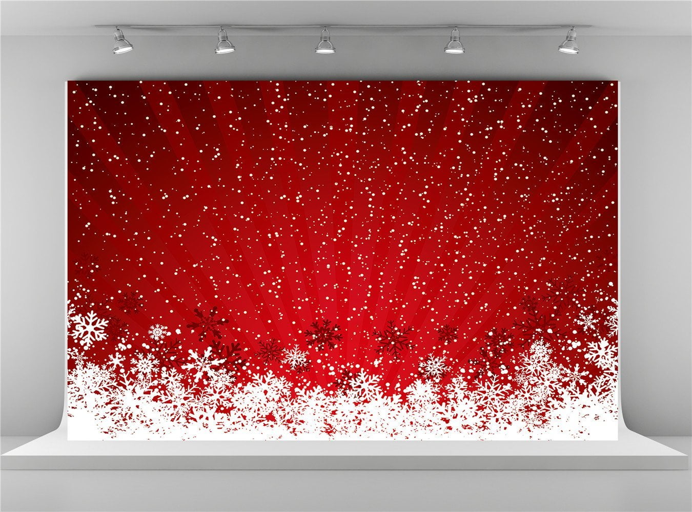 7x5ft Snowflake Backdrops for Photography Red Background Red Christmas ...