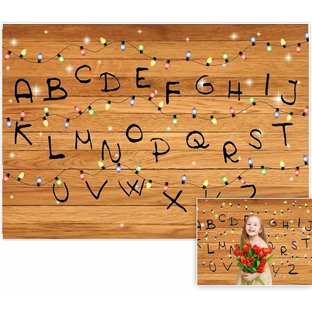 7x5ft Stranger Backdrop Alphabet Wood Colourful String Background ...