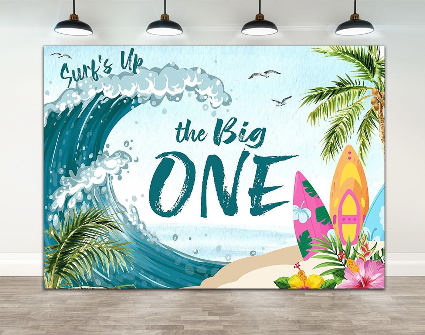 7x5ft Surfing 1st Birthday Backdrop Retro Surf Van Surfboard Beach ...