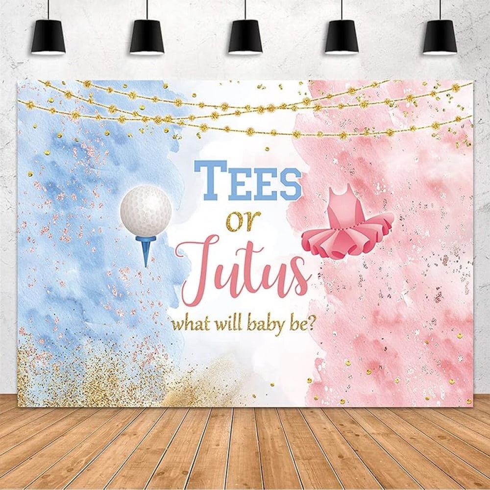7x5ft Tees or Tutus Gender Reveal Backdrop Tees or Tutus Gender Reveal ...