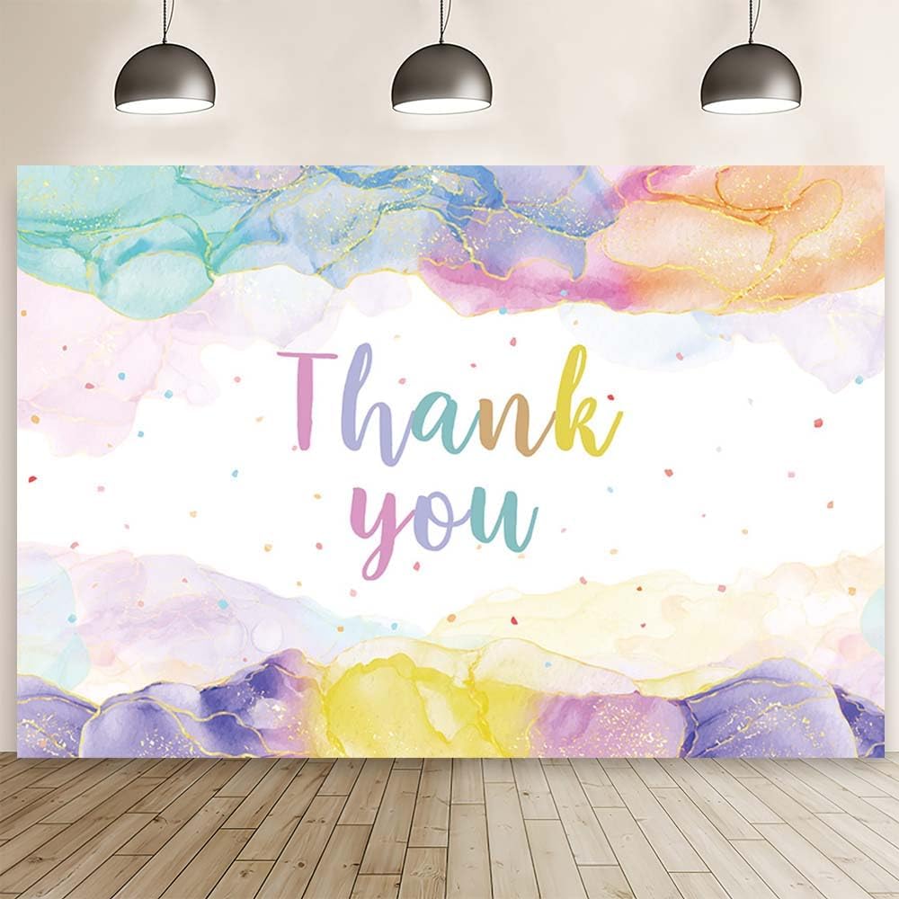 7x5ft Thank You Backdrop Thanks for All You Do Sequins Colorful Rainbow ...