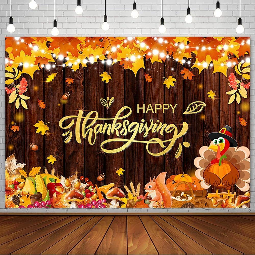 7x5ft Thanksgiving Day Backdrop Give Thanks Party Decorations Fall ...