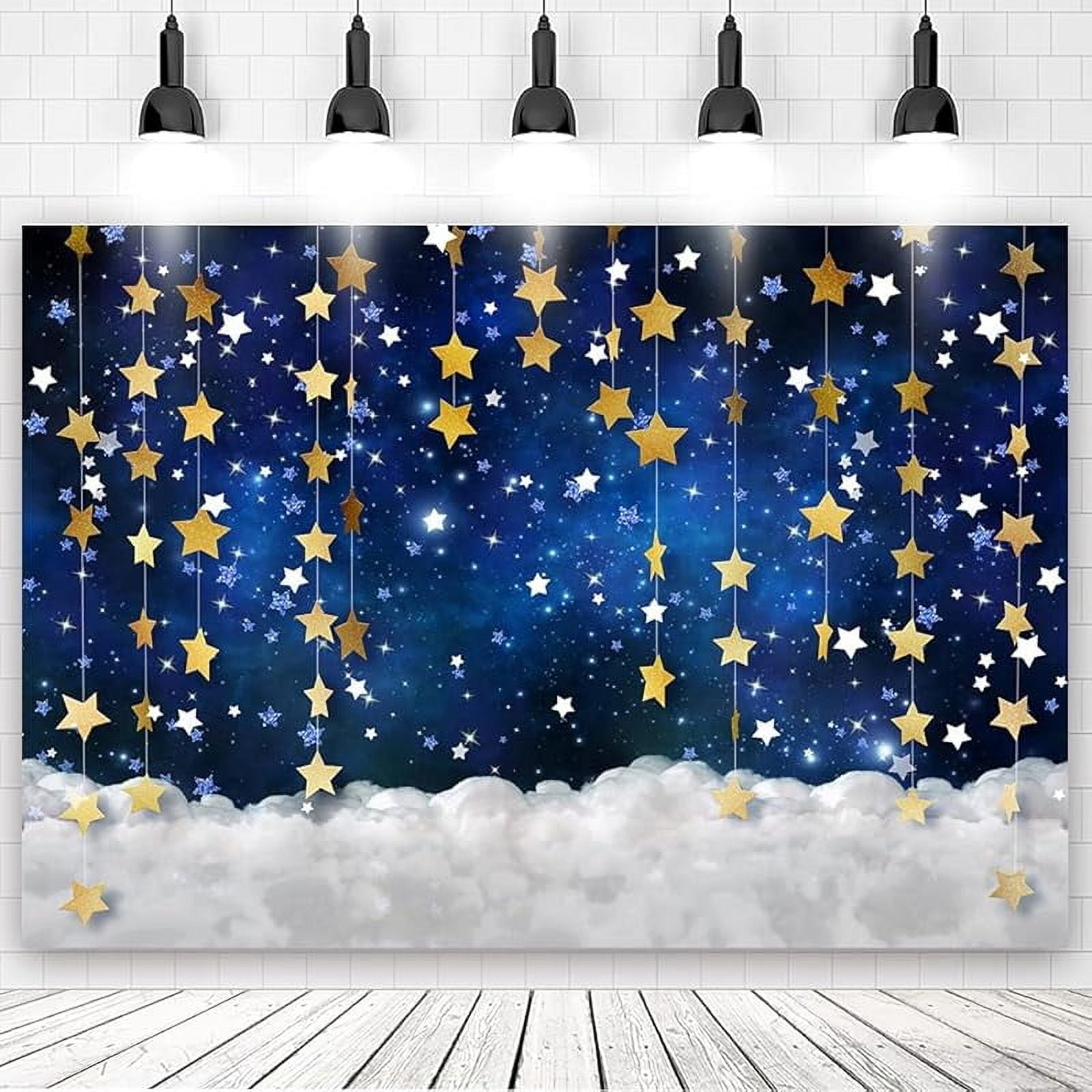 7x5ft Twinkle Twinkle Little Star Backdrops Navy Blue Galaxy Starry Sky ...