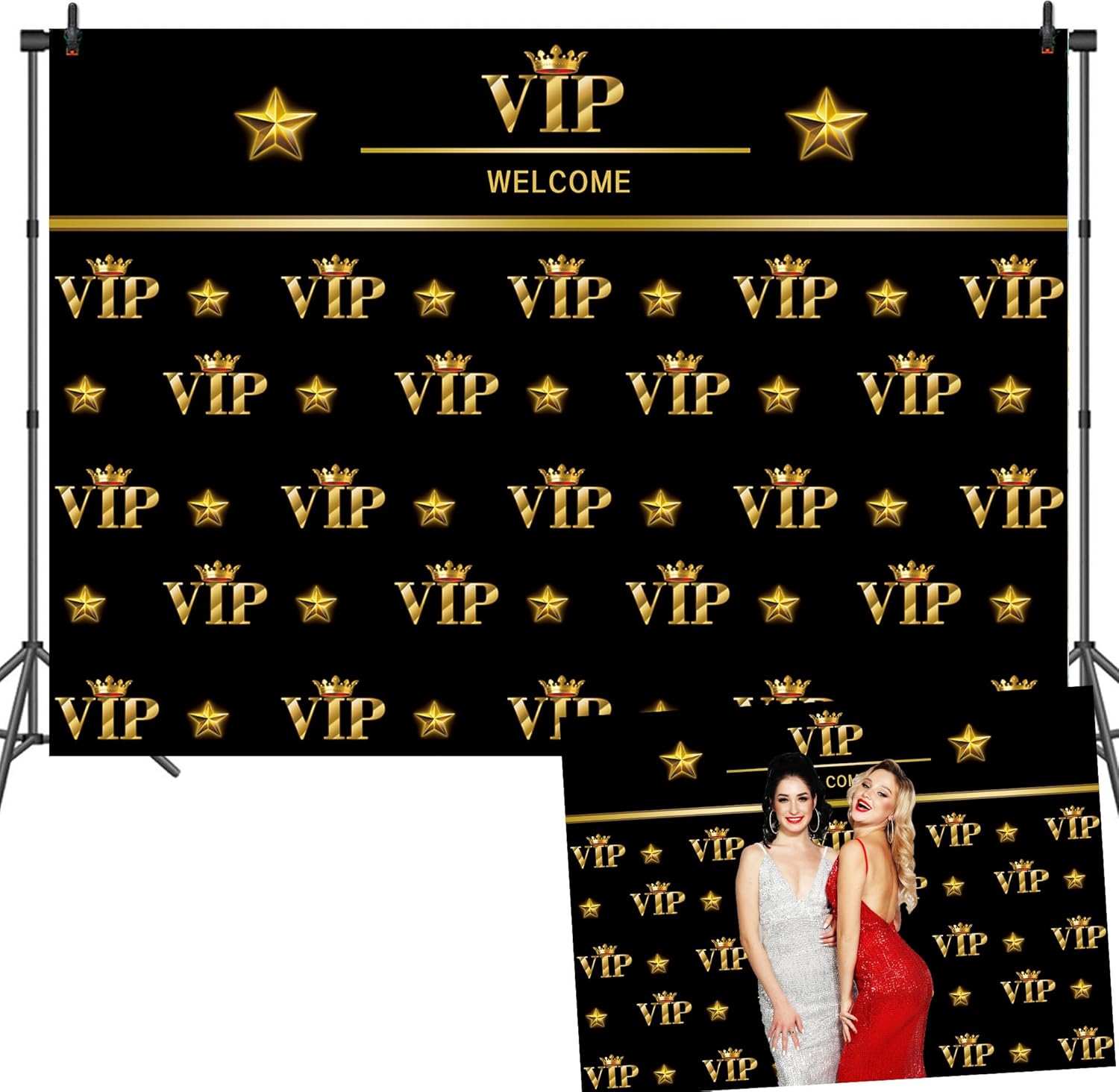 7x5ft VIP Red Carpet Photography Background VIP Black Gold Star Movie ...