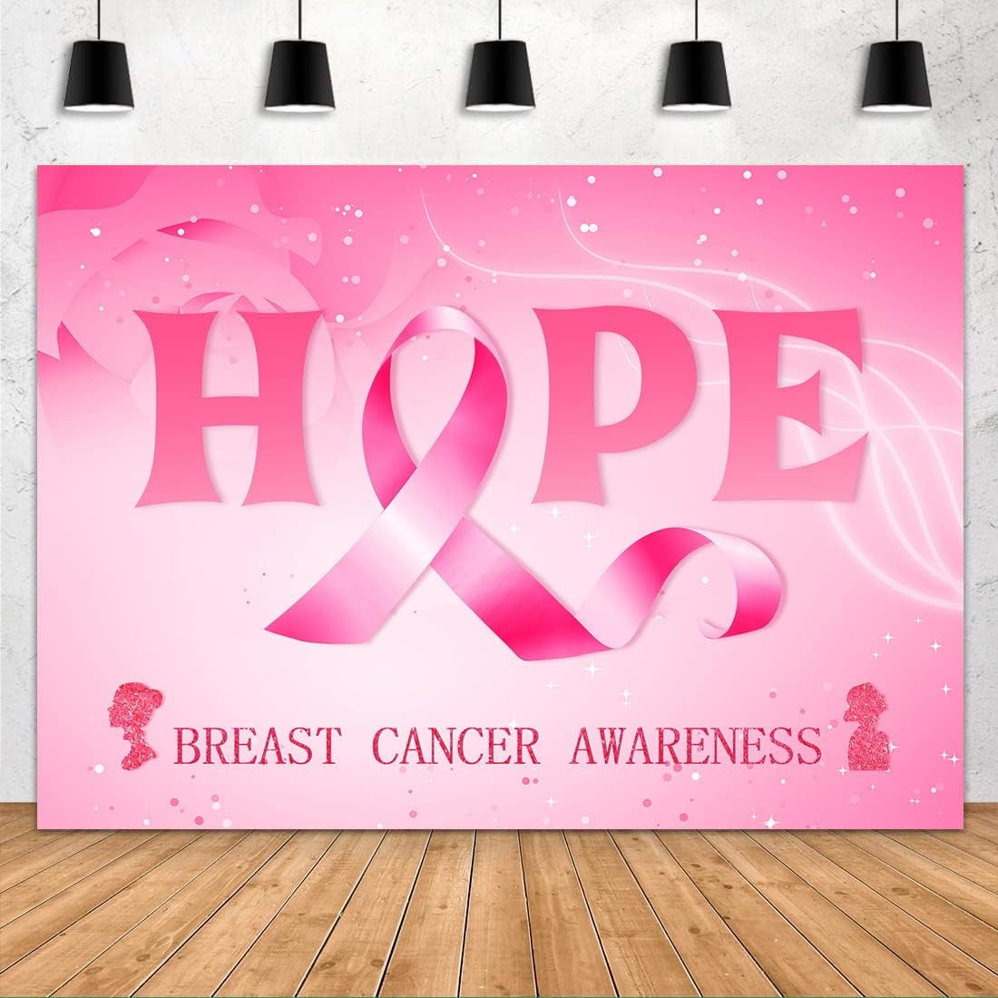 7x5ft Vibrant Breast Cancer Awareness Pretty Backdrop Pink Ribbon Photo ...