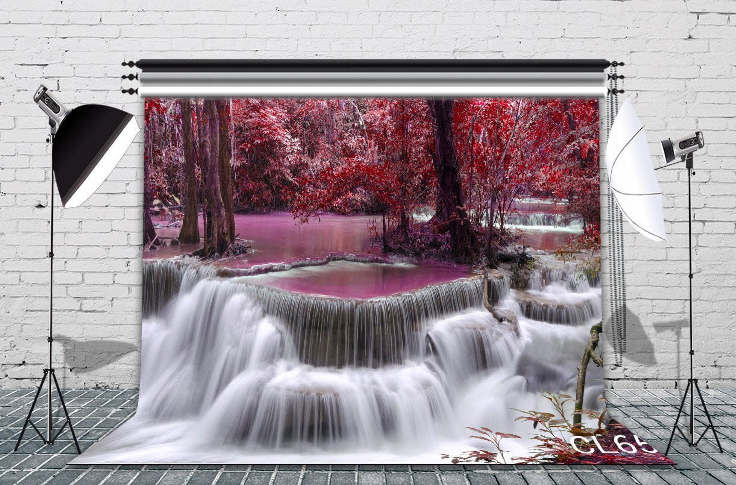 7x5ft Waterfall Autumn Scenery Fall Photography Backdrops Studio ...