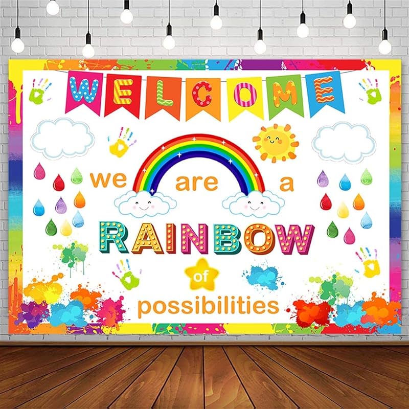 7x5ft We are A Rainbow of Possibilities Backdrop Welcome Back to School ...