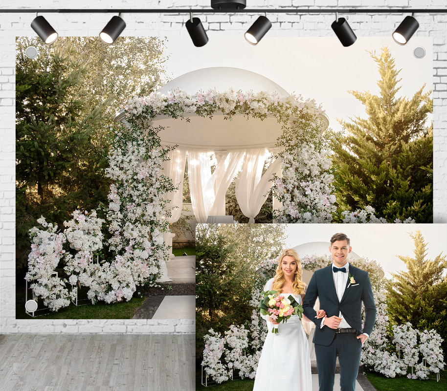 7x5ft Wedding photoshoot Backdrop Romantic Pretty Floral Marriage ...