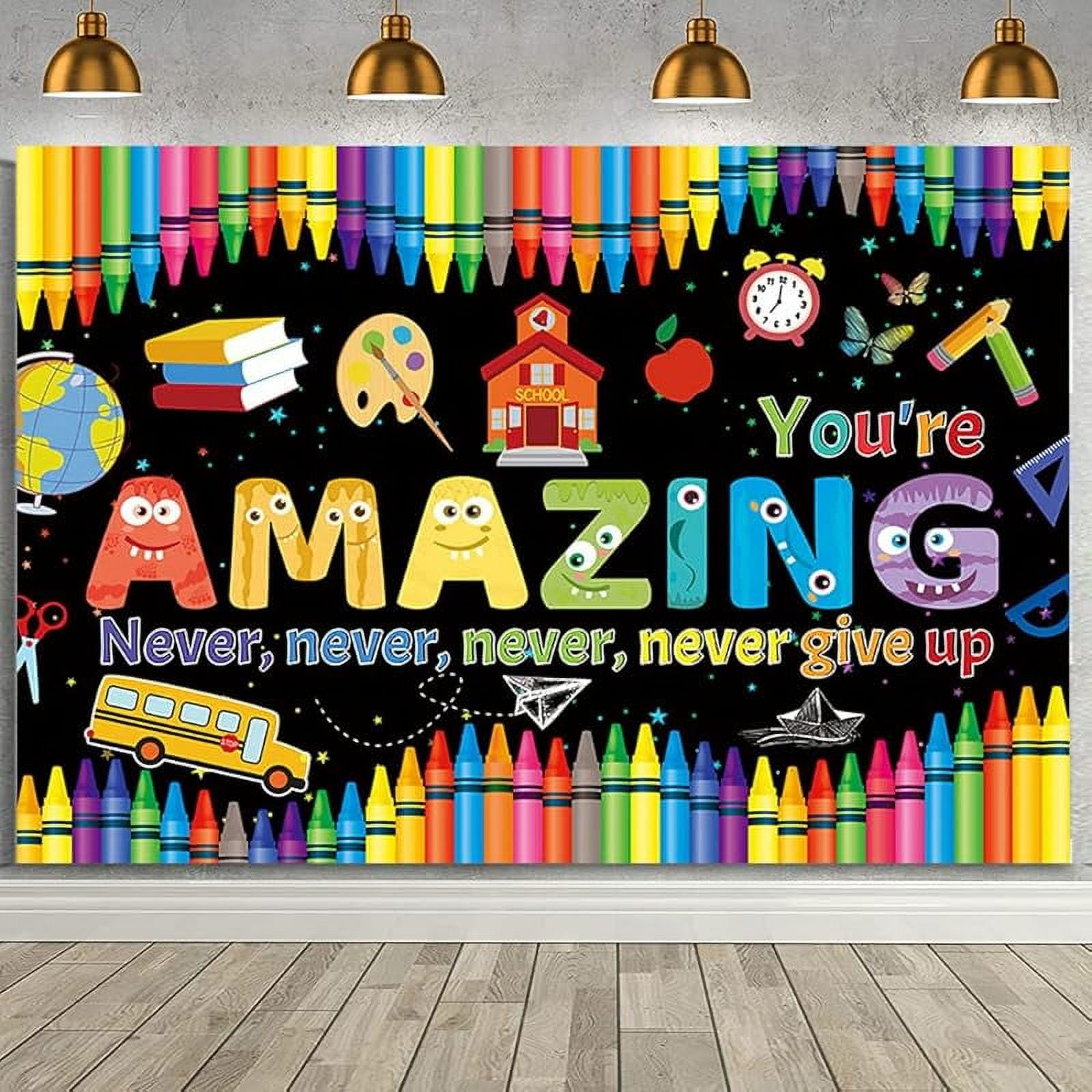 7x5ft Welcome Back to School Backdrop Banner Inspirational Back to ...