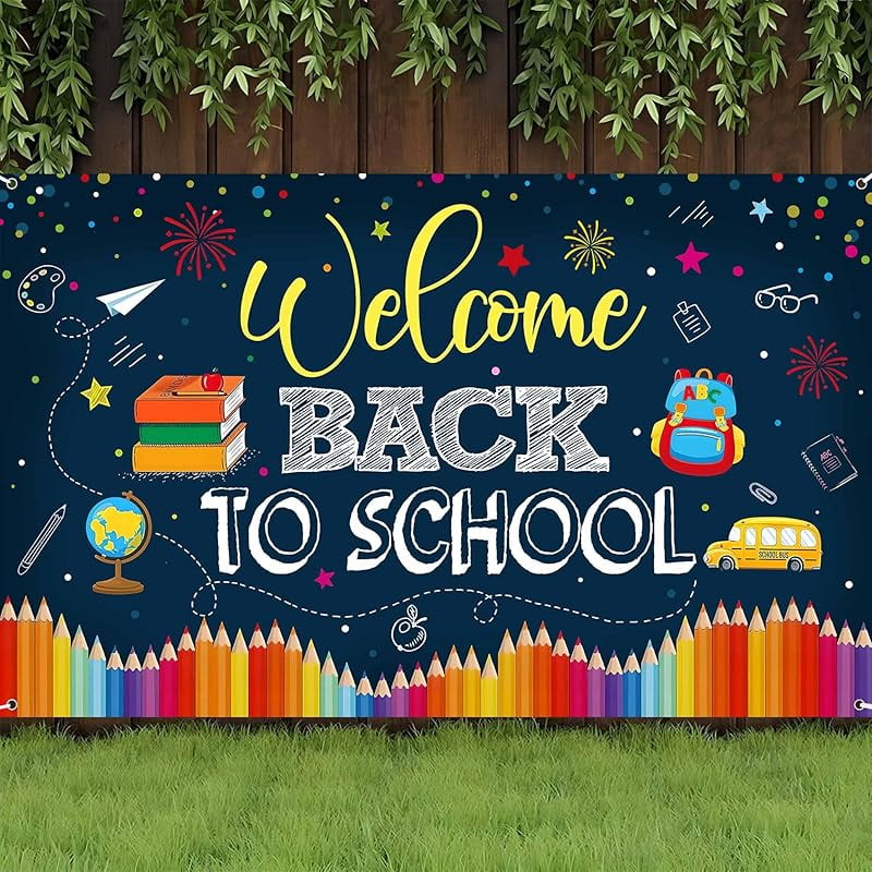 7x5ft Welcome Back to School Pretty Backdrop Banner Sign, Back To ...