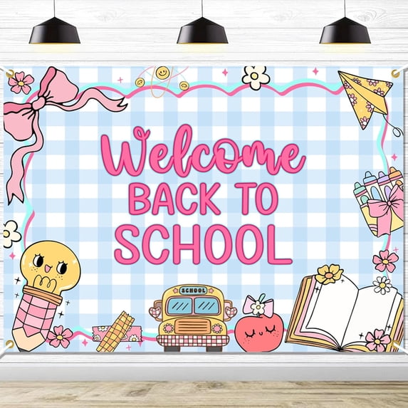 7x5ft Welcome Back to School Backdrop First Day of School Background ...