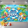7x5ft Welcome to Our Pool Summer Backdrop Beach Poolside Background ...