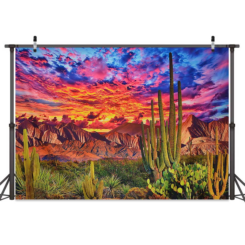 7x5ft Western Mountain Desert Cactus Backdrop Photo Props for Studio ...