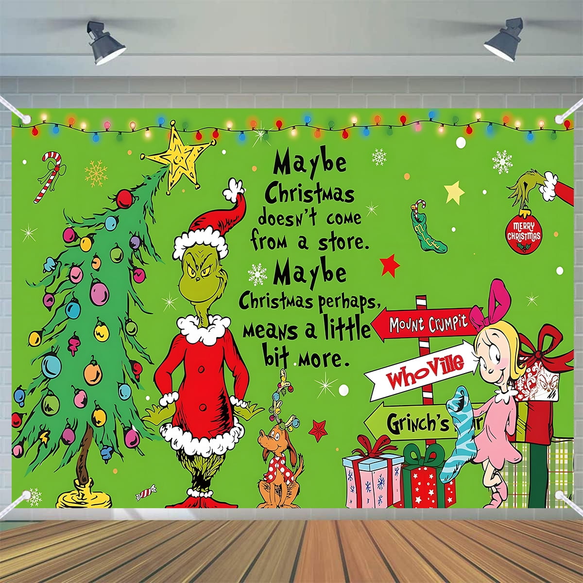 7x5ft Whoville Green Elf Backdrop Merry Christmas Decorations Holiday ...