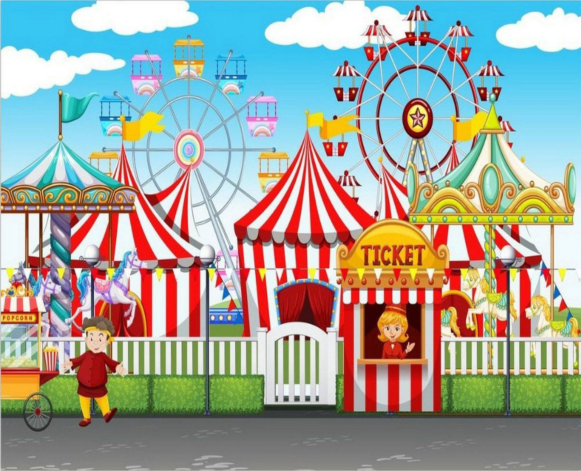 7x5ft carousel party backdrop carnival Backgrounds - Walmart.com