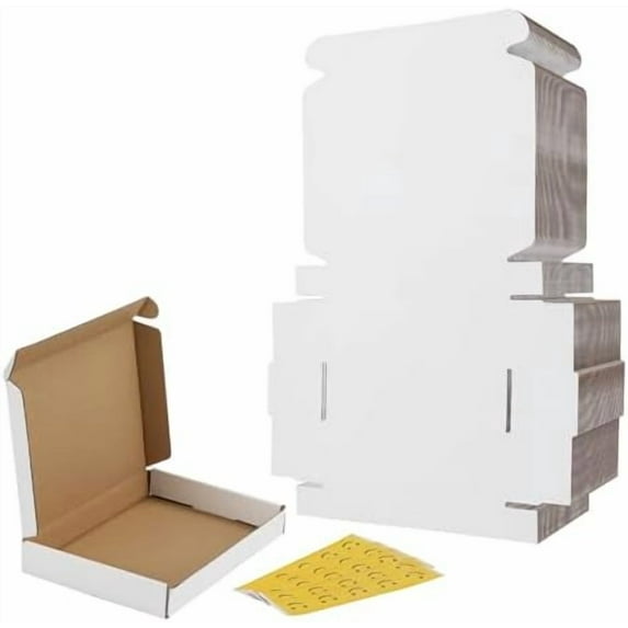 7x5x1 Shipping Boxes Set of 30, White Corrugated Cardboard Mailer Box ...