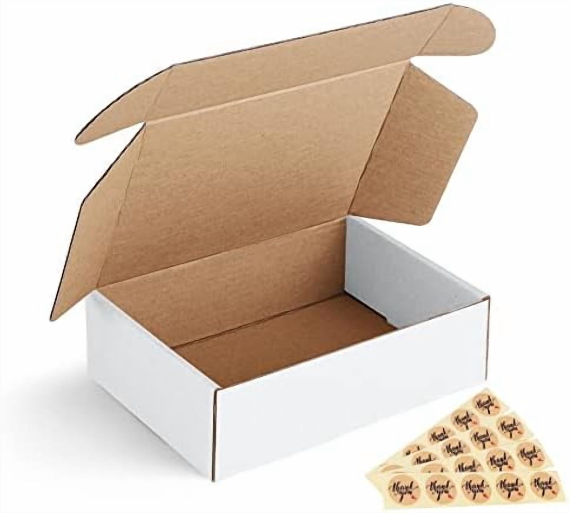 7x5x2 Shipping Boxes Small Corrugated Cardboard Box - 25 Pack White ...