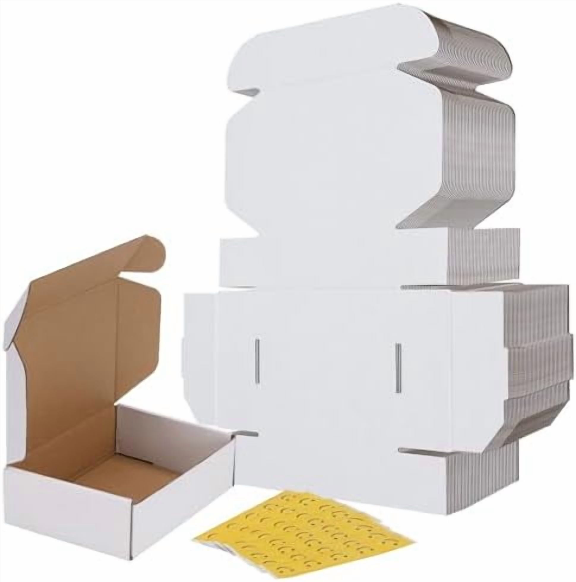 7x5x2 Small Shipping Boxes Set of 40, White Corrugated Cardboard Mailer ...