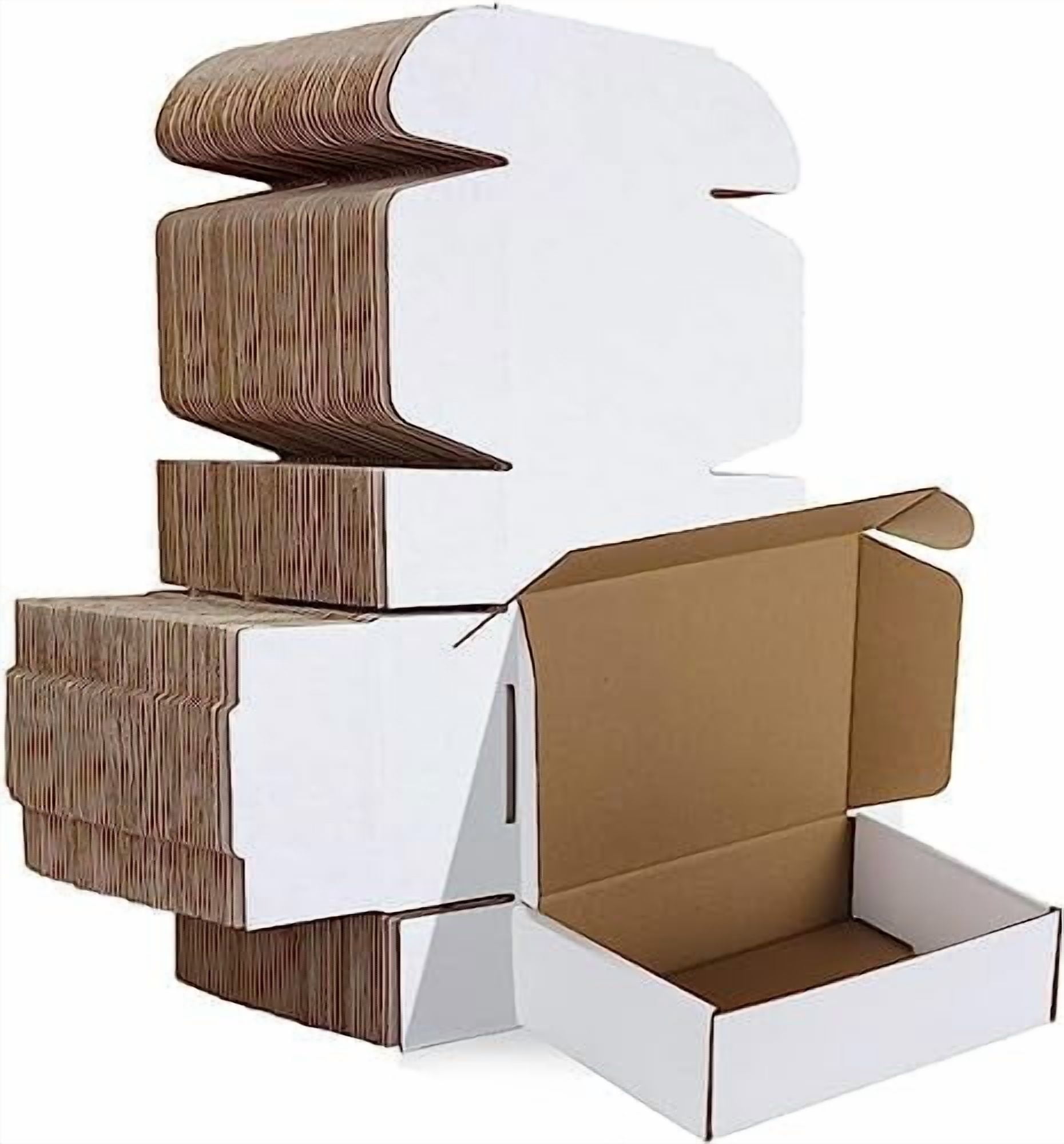7x5x2 Small Shipping Boxes Set of 50, White Corrugated Cardboard Box ...