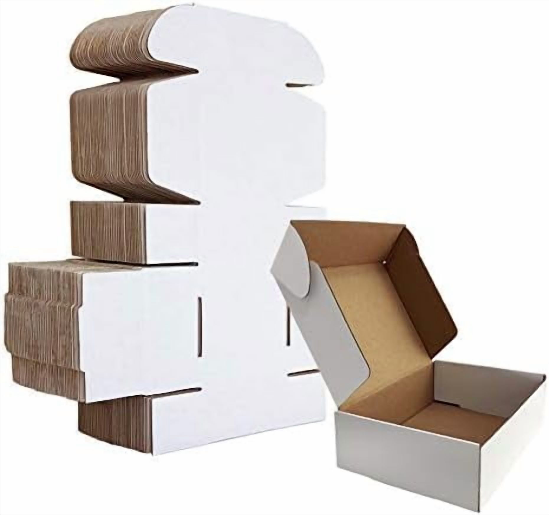 7x5x2 inches Shipping Boxes Set of 25, White Corrugated Cardboard Box ...