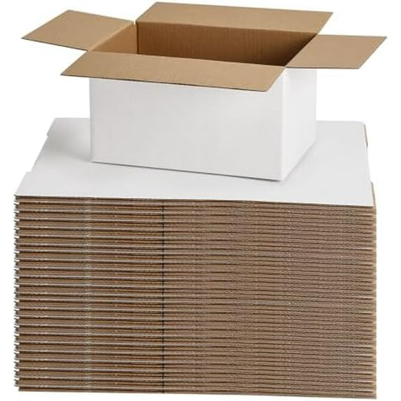 7x5x4 Shipping Boxes for Small Business,40 Pack White Corrugated ...