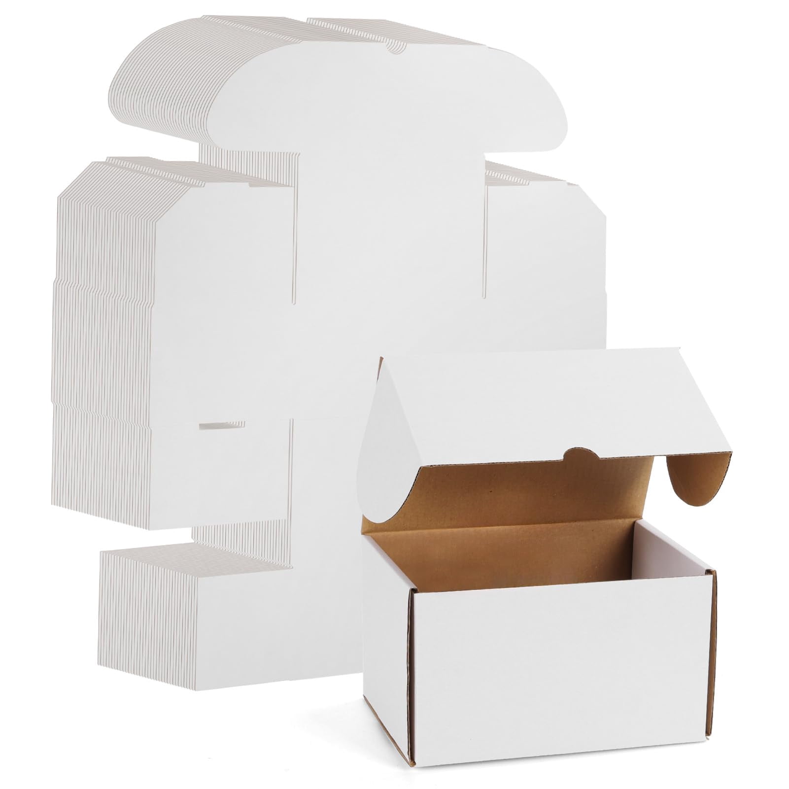 7x5x4 White 40 Pack Corrugated Cardboard Shipping Boxes for Packaging ...