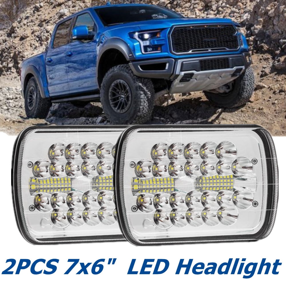 2PCS 7x6" 5x7 LED Headlight DRL High/Low Sealed Beam For Toyota For ...