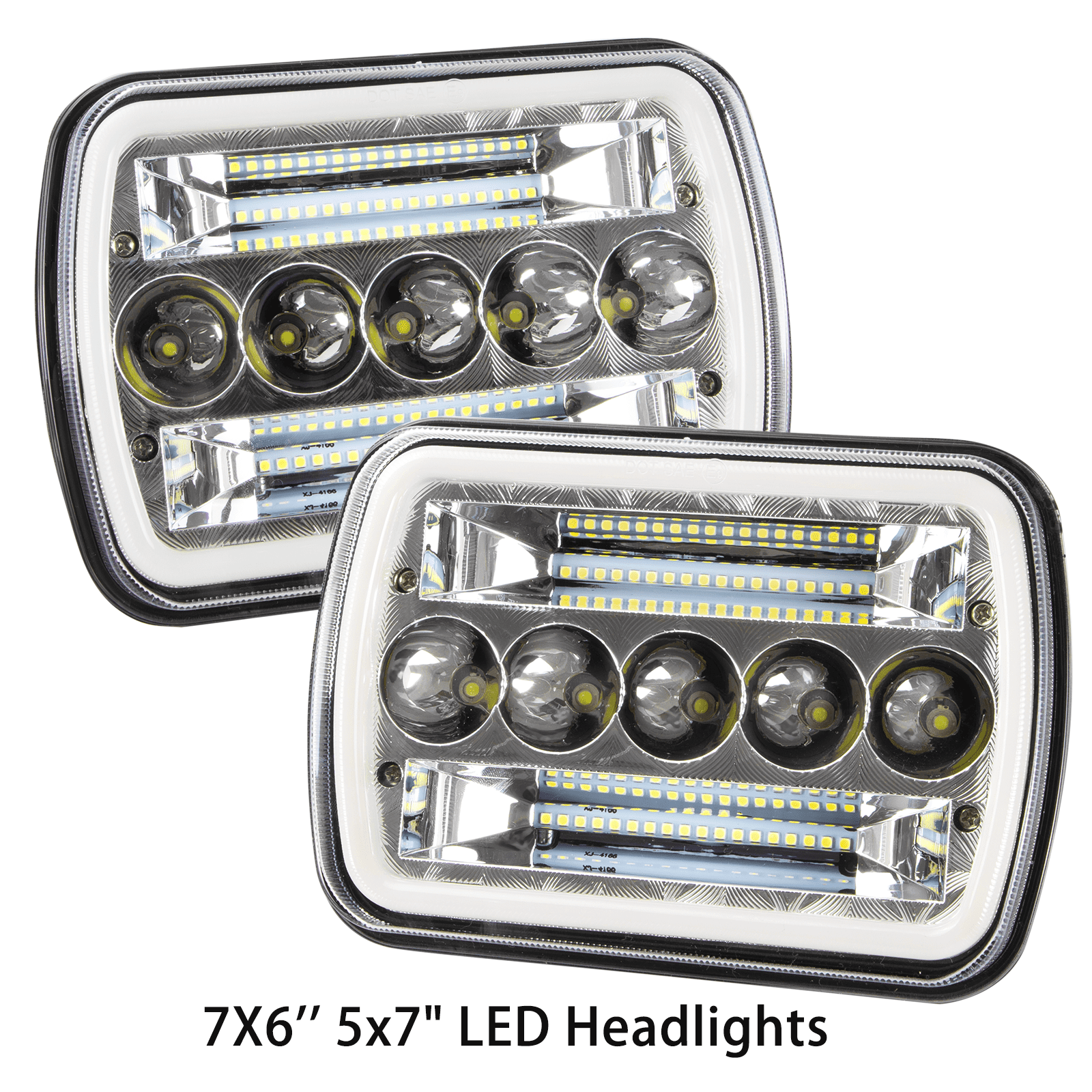 7x6" 5x7 LED Headlights For Chevy Express 1500 2500 3500 Cargo Van High ...