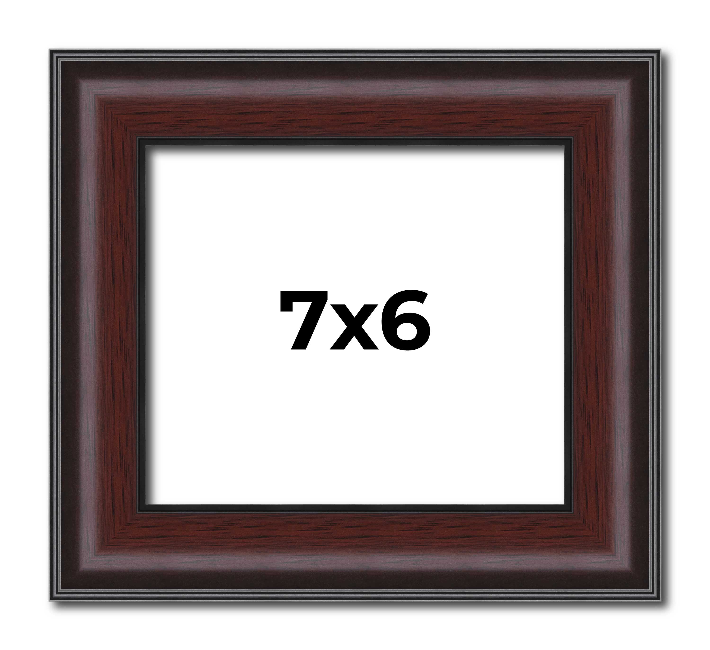 7x6 Frame Brown Round Mahogany Solid Wood Picture Frame | 1.625 Inch ...